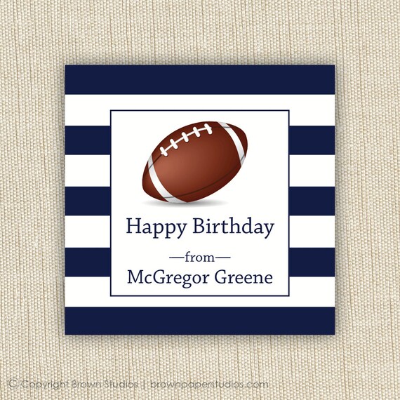 Personalized Gift Tag Label Sticker-football. Set of 25 | Etsy