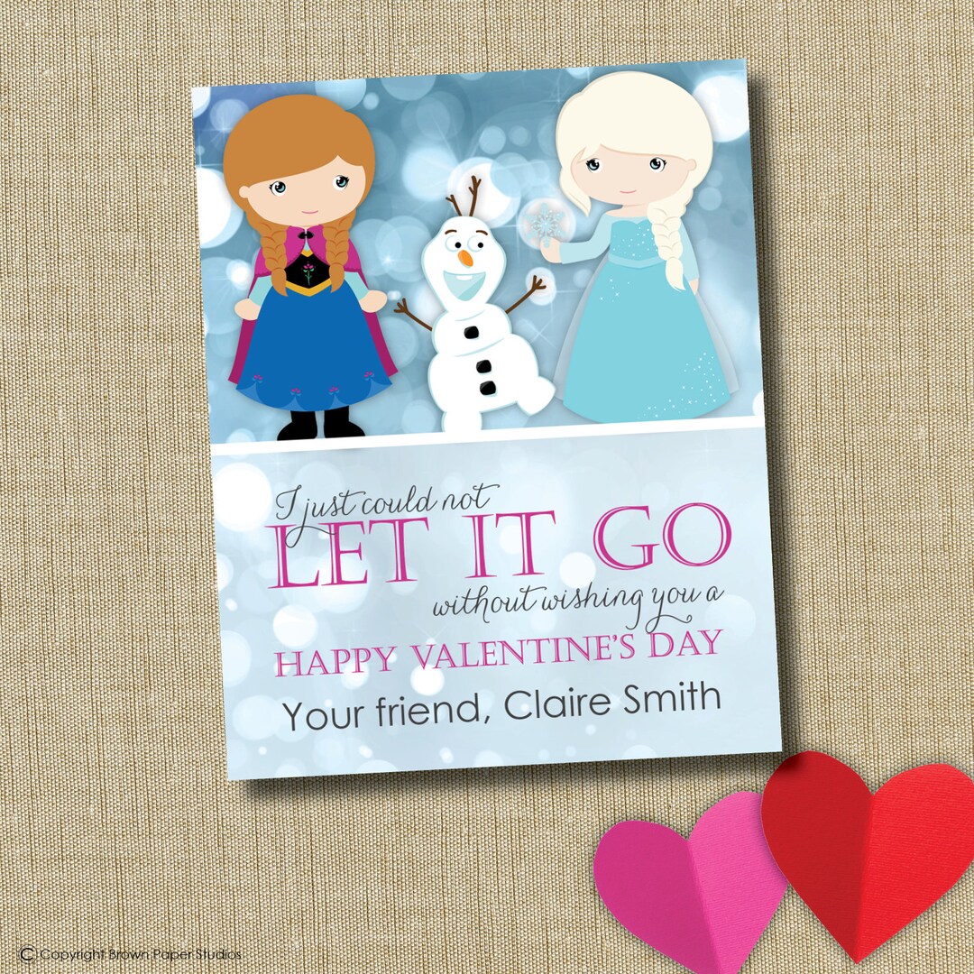 Frozen Valentine. School Valentine Cards. Instant Download - Etsy