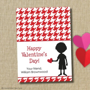 School Valentine Cards. Personalized Valentine Card. Boy Valentine Card ...