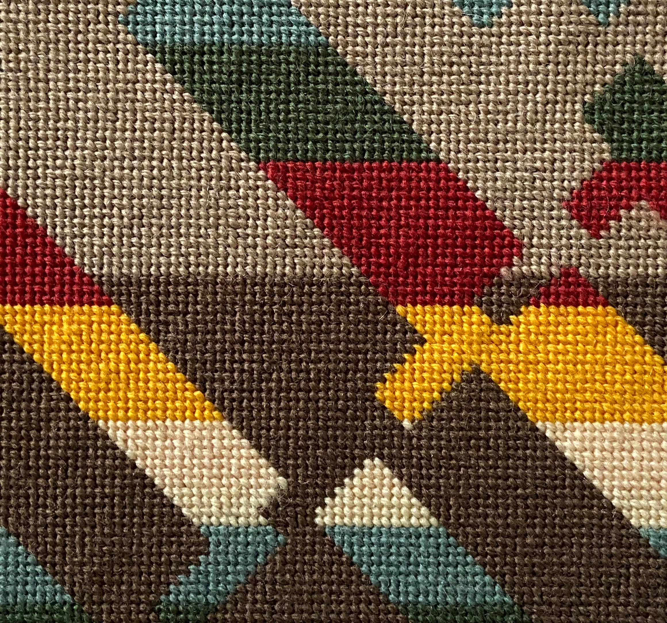 Modern Needlepoint Kit, Geometric Design, Printed Canvas, Earth Tones ...