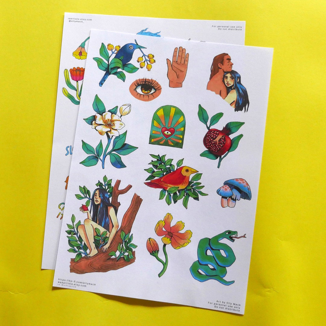 Printable Collage Set EDEN Original Illustrations - Etsy