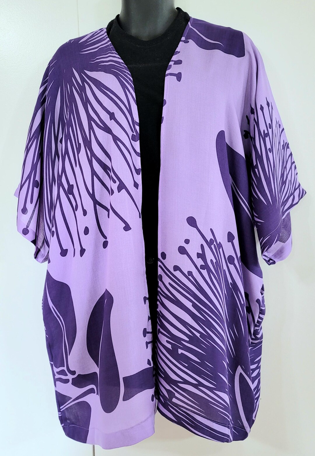 Hawaiian Aloha Wear. Kimono Style Cardigan Cover-up Top - Etsy