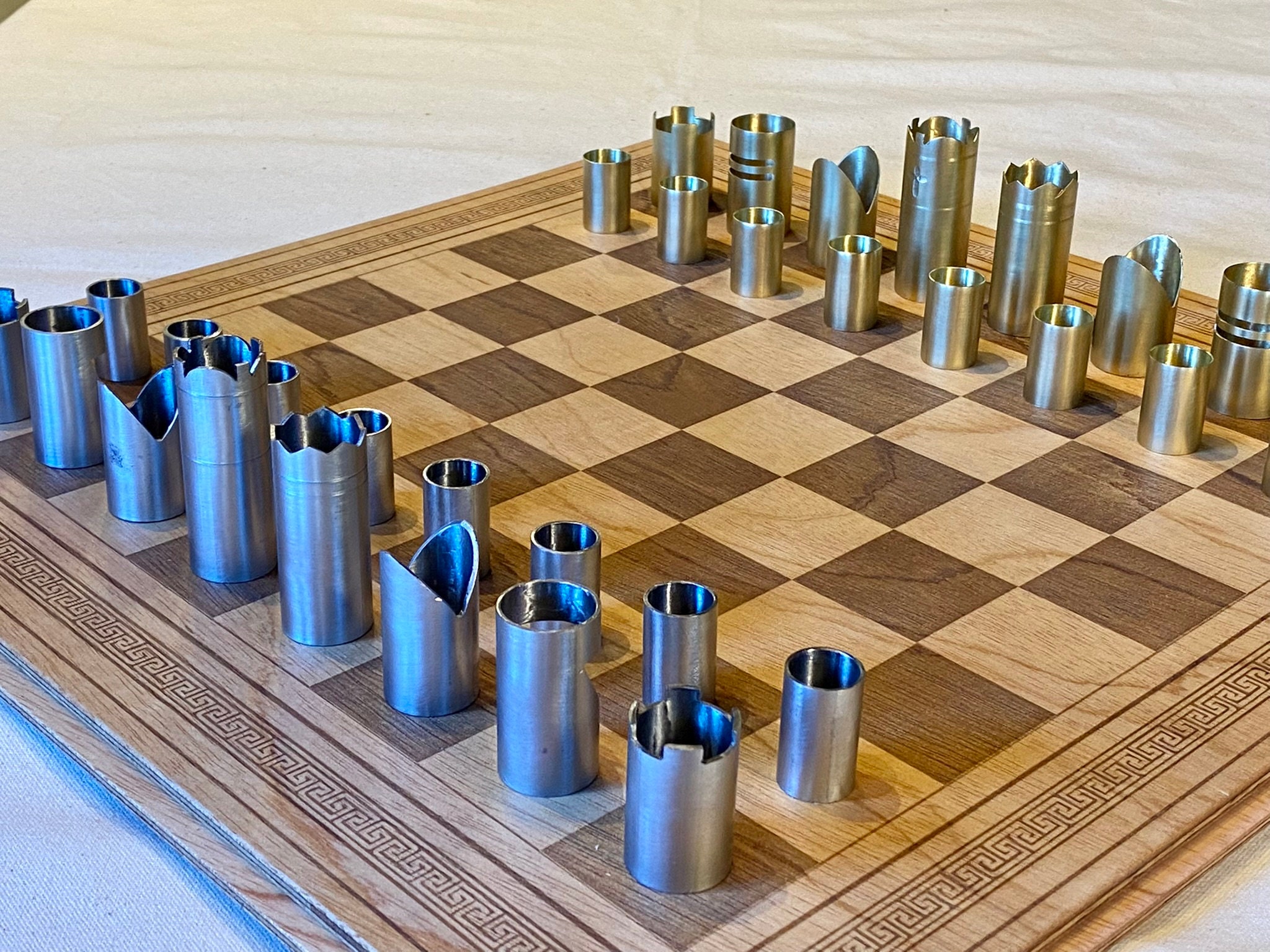 Chess Set Handmade Copper Steel or Brass Modern and Rustic Large Set - Etsy