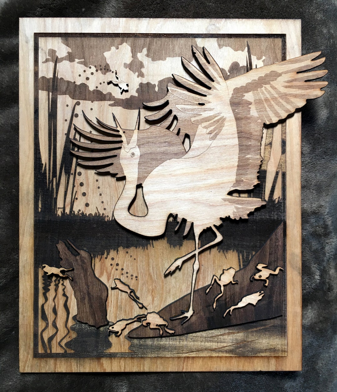 The Frogs Who Desired a King - Laser Cut Layered Wood Bas Relief Panel ...