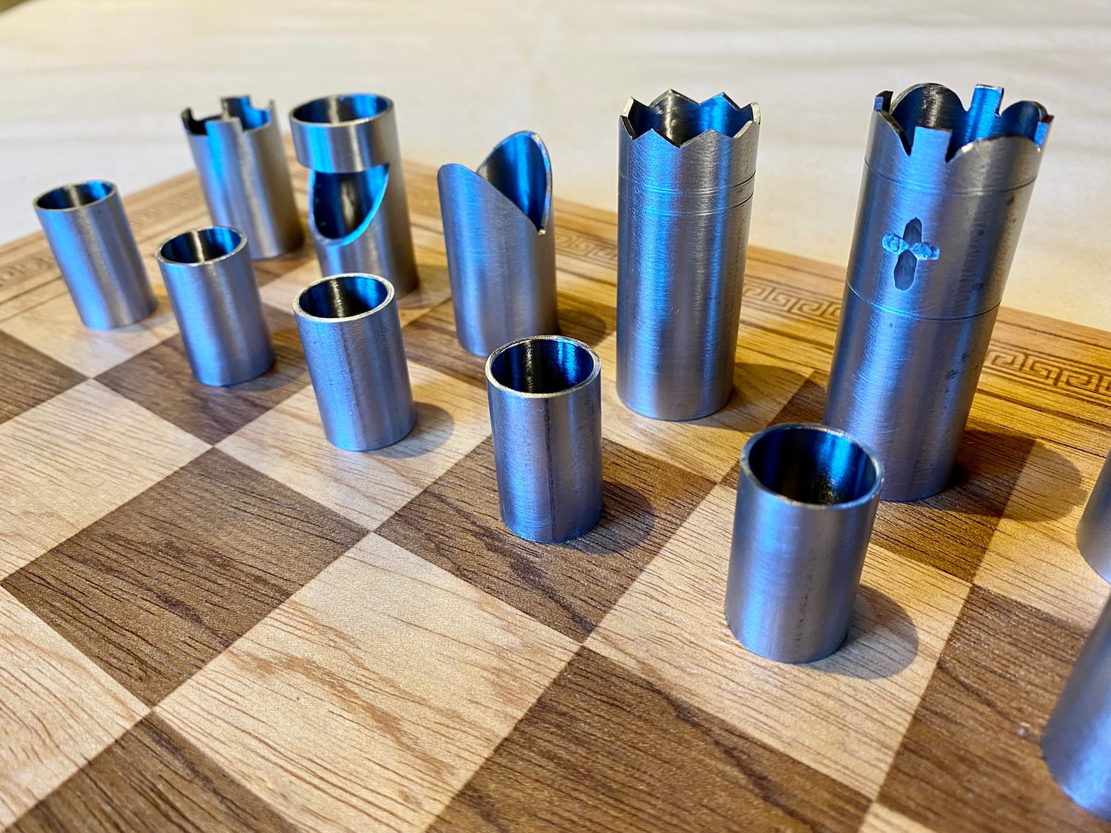 Chess Set Handmade - Copper Steel or Brass - Modern and Rustic - Medium ...