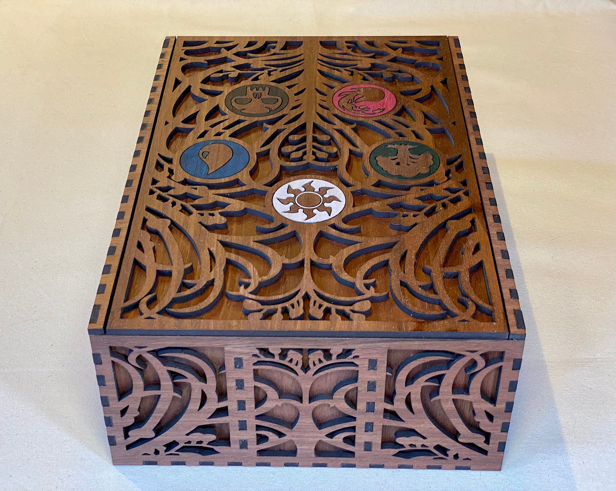 Deluxe Collectible Card Box - Three Rows - Customizable - Laser Cut on ...