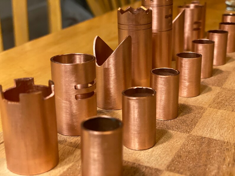 Chess Set Handmade Copper Steel or Brass Modern and Rustic | Etsy