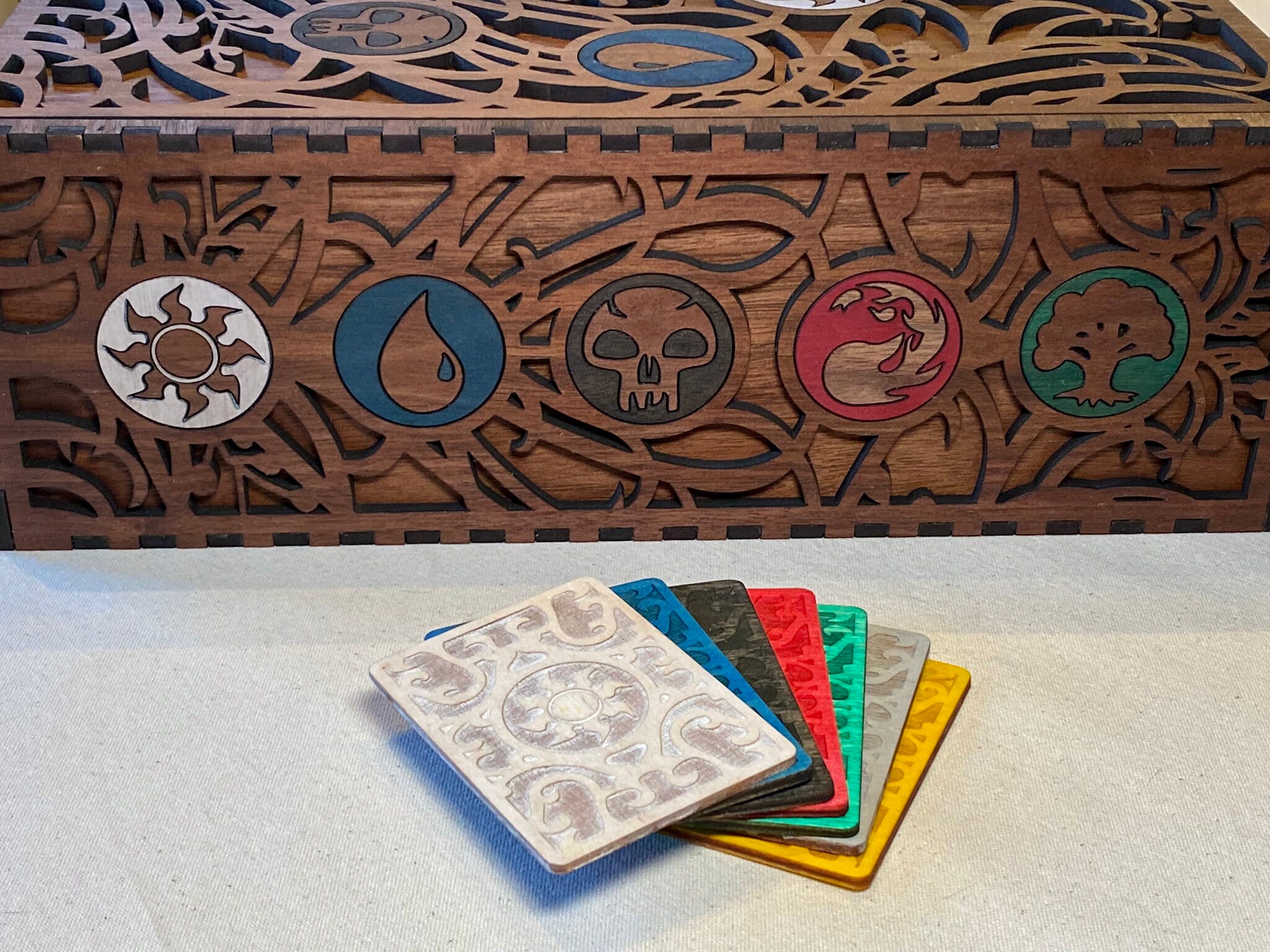 Deluxe Collectible Card Box - Three Rows - Customizable - Laser Cut on ...