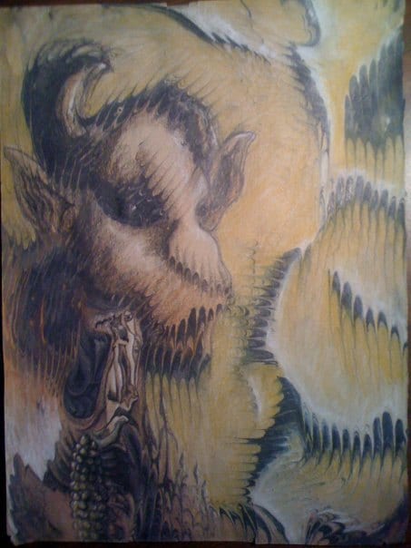 Portrait of a Gargoyle Petrified Original Drawing on Marbled - Etsy