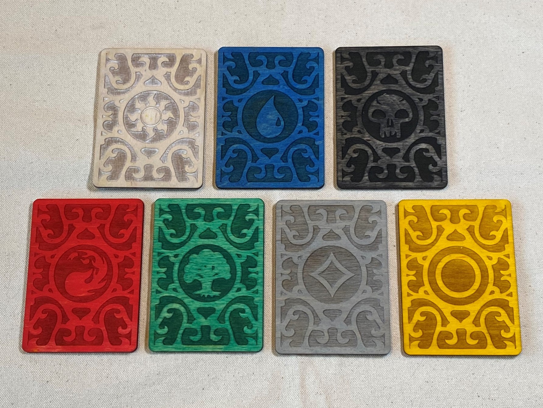 Set of 7 Wooden Card Dividers for Organizing Collections MTG Magic - Etsy