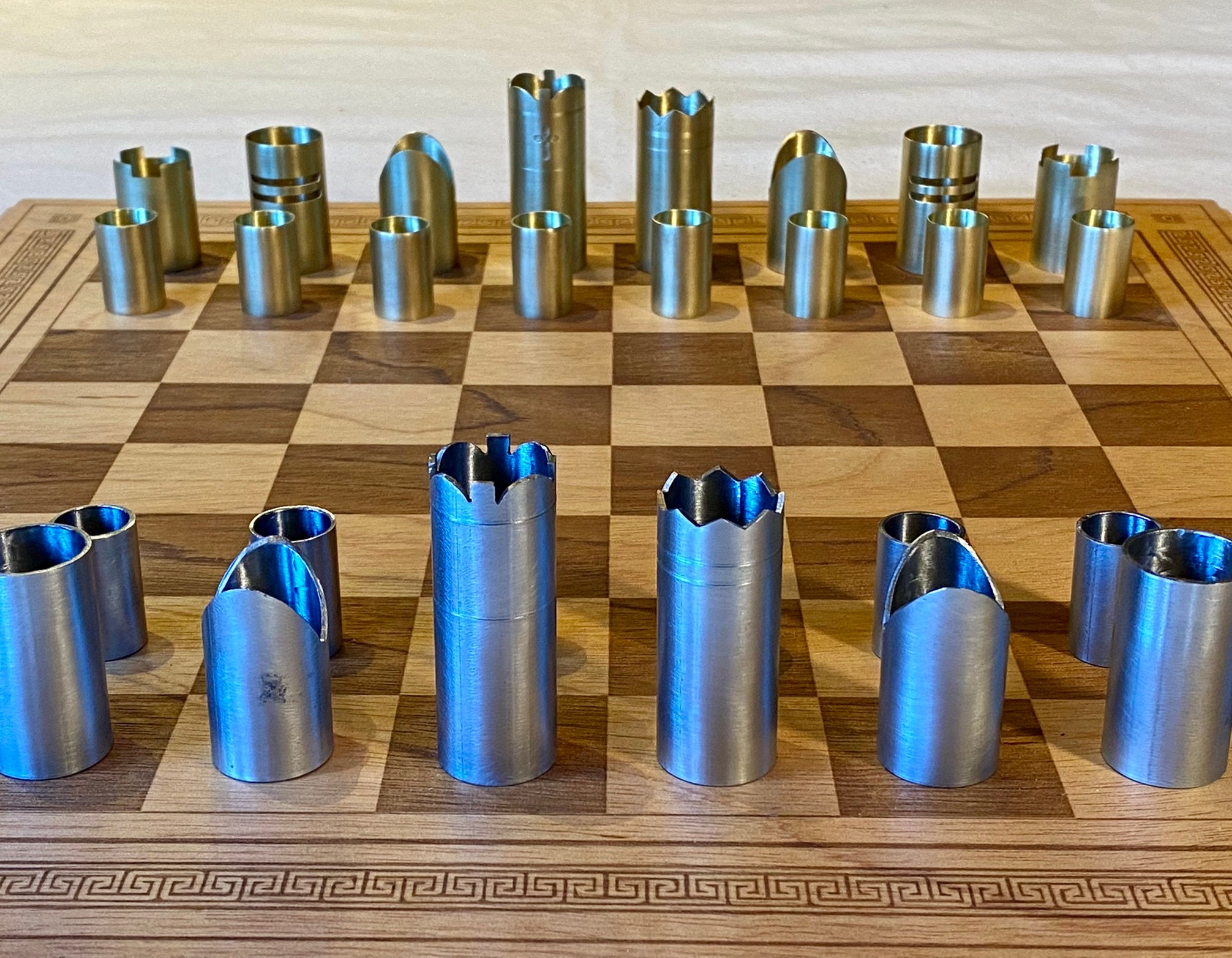 Chess Set Handmade - Copper Steel or Brass - Modern and Rustic - Medium ...