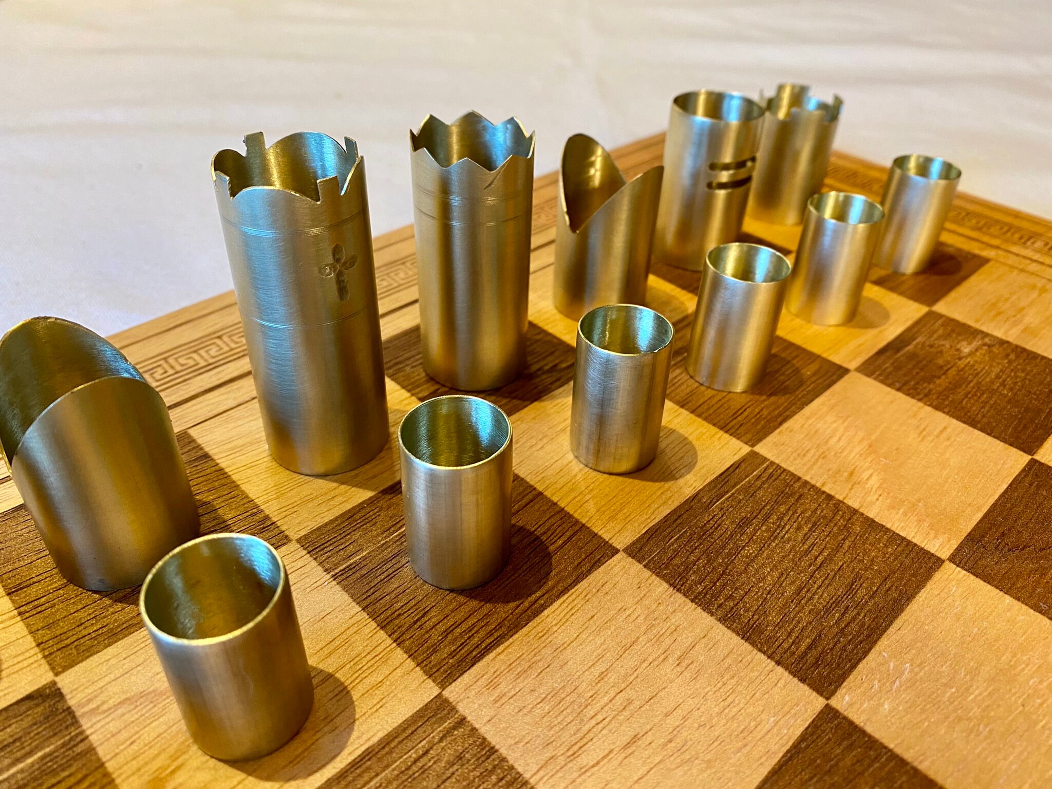 Chess Set Handmade - Copper Steel or Brass - Modern and Rustic - Medium ...