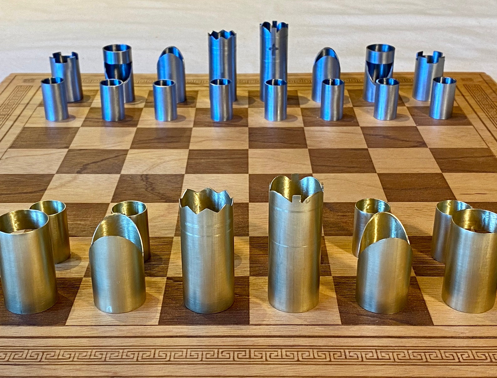 Chess Set Handmade - Copper Steel or Brass - Modern and Rustic - Medium ...
