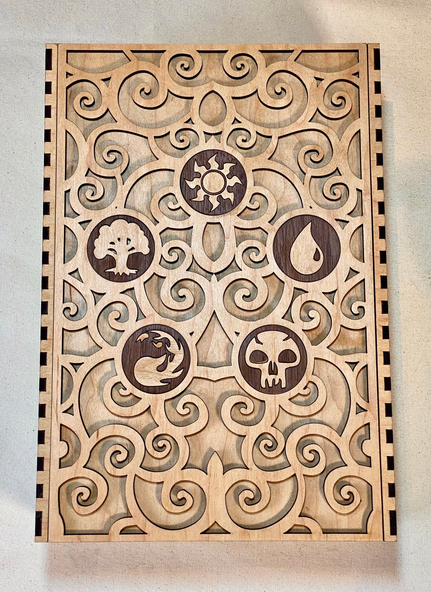 Ornate Collectible Card Box - Three Rows - Customizable - Laser Cut ...