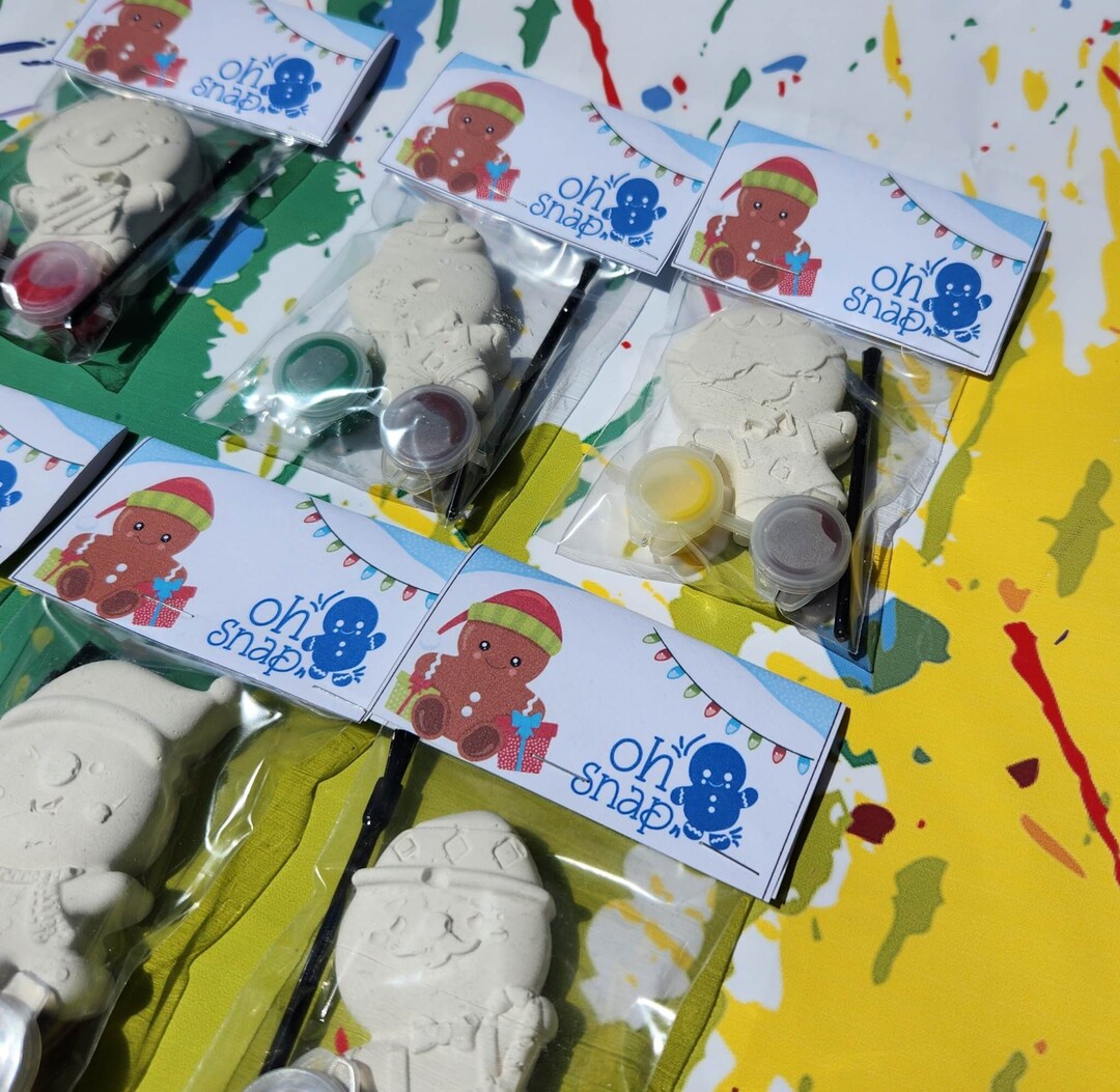 Gingerbread Mini Paint Kits - Party Favors - Christmas Party - Paint ...