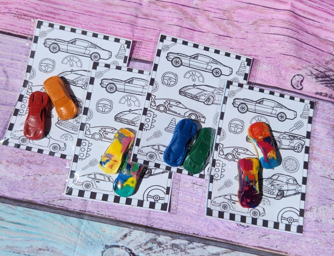 Car Crayons - Racing by Coloring Cards| Personalized Party Favors for ...
