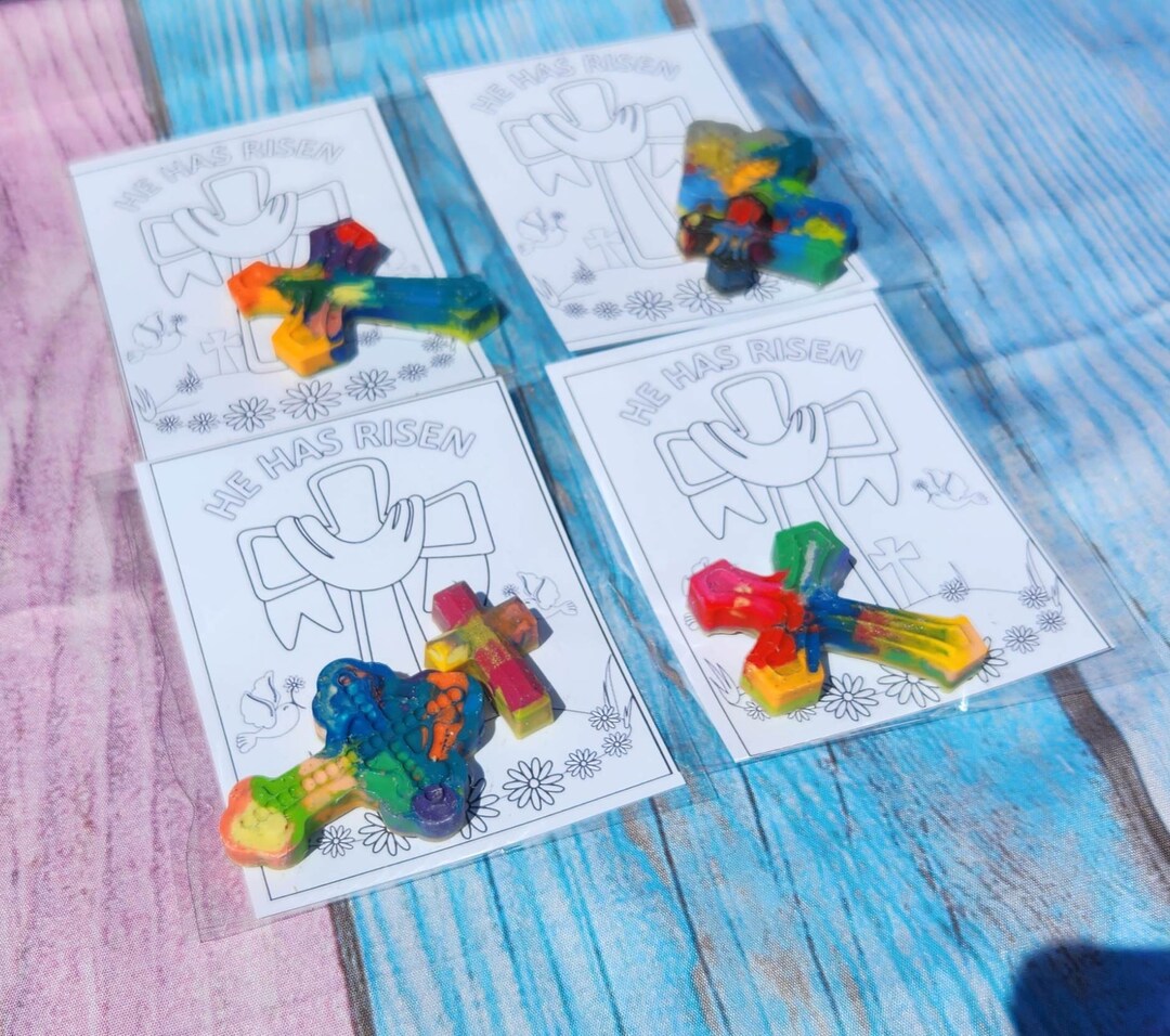 Cross Coloring Kits L Conformation Gift L Crayon Cross L Easter Basket ...