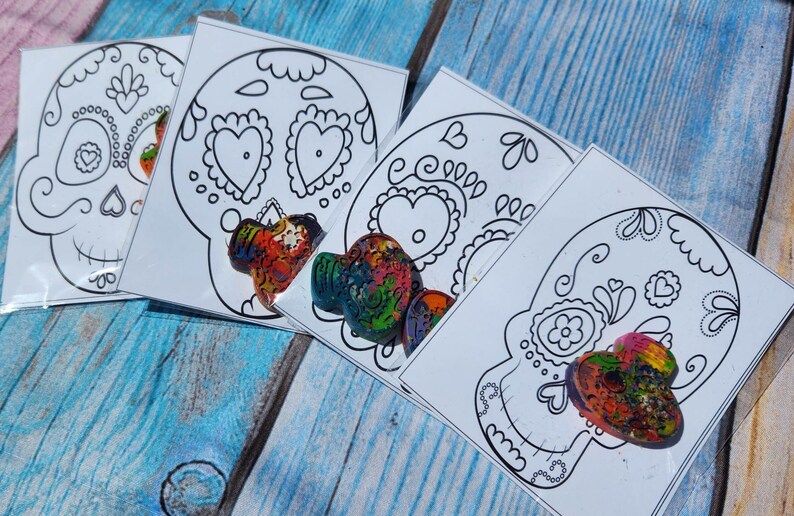 Sugar Skull Party Favor Coloring Kits Crayon Names Crayons - Etsy