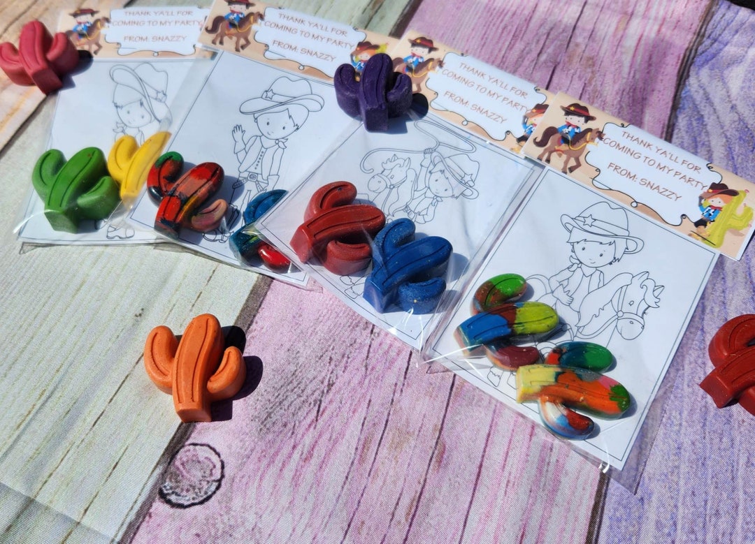 Cowboy Themed Coloring Kits With Crayons, Party Fillers - Party Favors ...