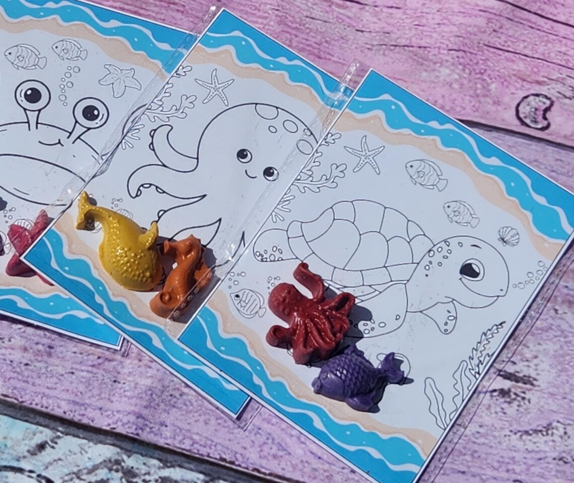 Under the Sea Crayon Party Favors | Ocean Crayons | Kids Birthday Favor ...