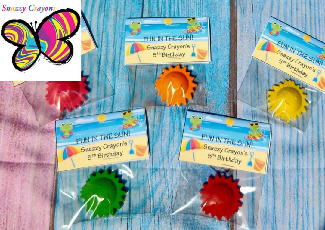 Fun in the Sun Party Favors - Sun Crayons - Fun in the Sun Birthday ...