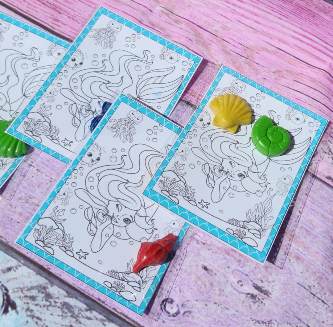 Mermaid Crayon Party Favors | Seashell Crayons | Mermaid Birthday Party ...