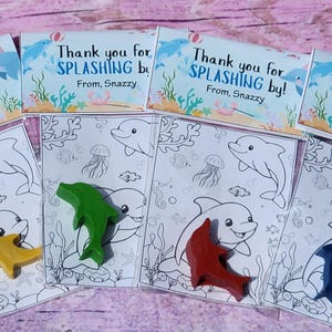 Dolphin Coloring Kits , Party Favors, Christmas Party, Crayon Names ...
