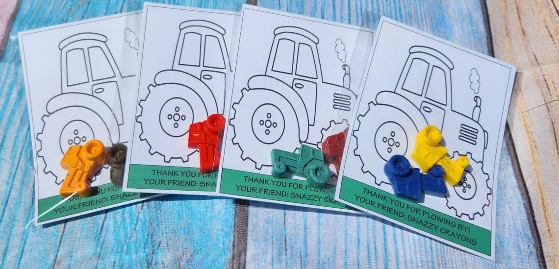 Farm Tractor Themed Coloring Party Favors Personalized - Etsy