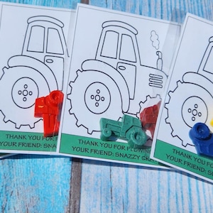 Farm Tractor Themed Coloring Party Favors , Personalized Crayons, Pig ...