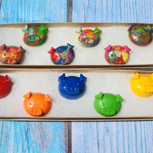 Farm, Piggy Themed Coloring Party Favors , Personalized Crayons, Pig ...