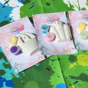 Kids Cupcake Plaster Paint Kits – DIY Party Favors | Cupcake Painting ...