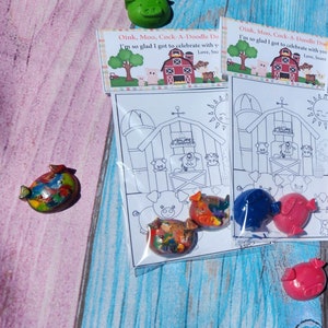Farm, Piggy Themed Coloring Party Favors , Personalized Crayons, Pig ...