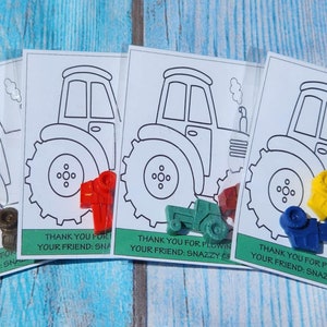 Farm Tractor Themed Coloring Party Favors , Personalized Crayons, Pig ...