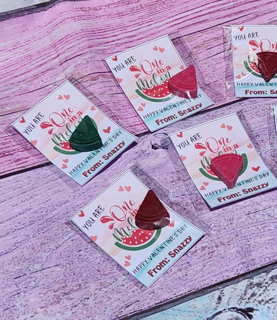 Watermelon Valentine's Day Cards With Crayons: Personalized Kids ...