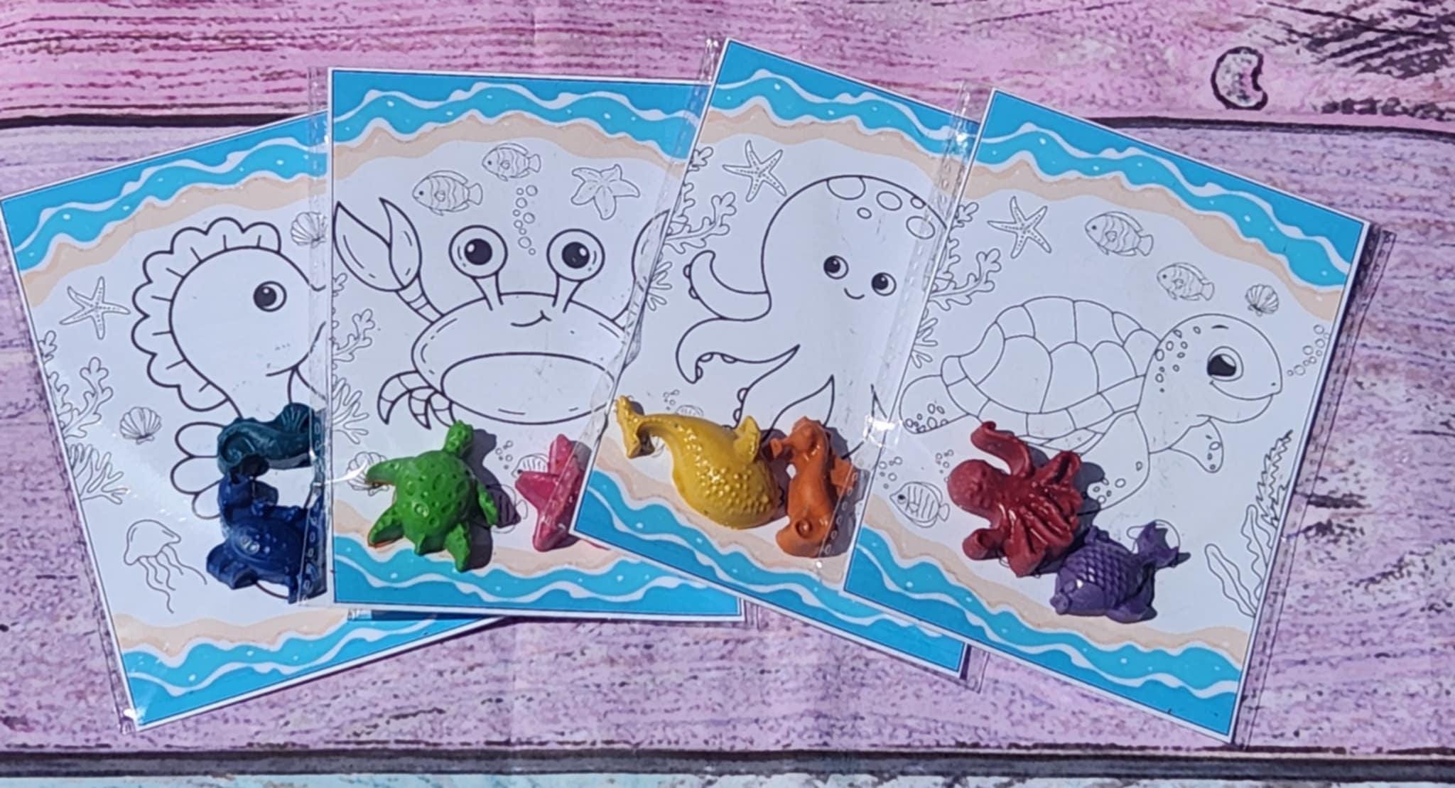 Under the Sea Crayon Party Favors | Ocean Crayons | Kids Birthday Favor ...
