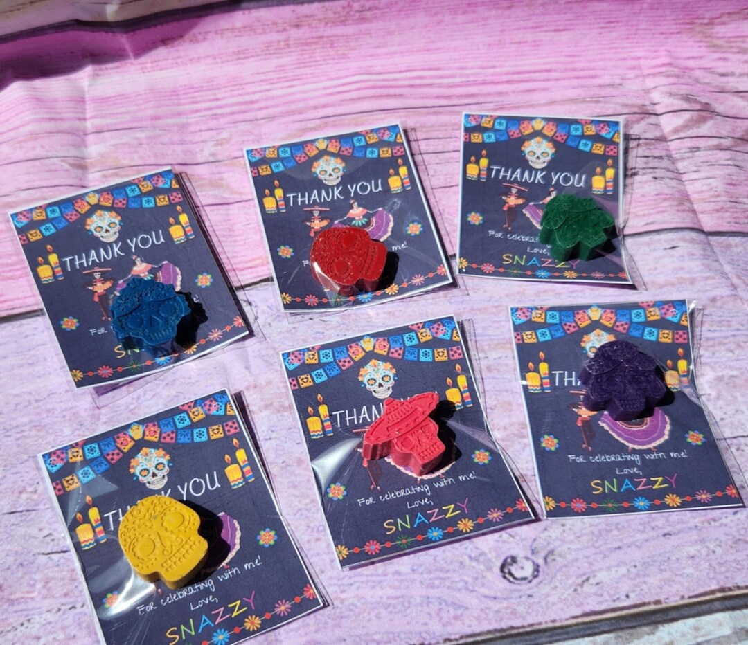 Sugar Skull Crayon Thank You Cards – Party Favors – Day of the Dead ...