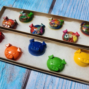 Farm, Piggy Themed Coloring Party Favors , Personalized Crayons, Pig ...