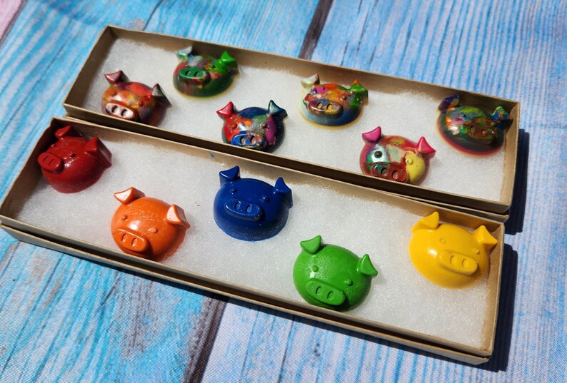 Farm, Piggy Themed Coloring Party Favors , Personalized Crayons, Pig ...