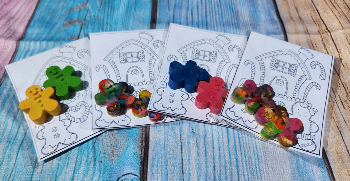 Gingerbread Crayons and Coloring Sheet Kit - Christmas Crayons ...