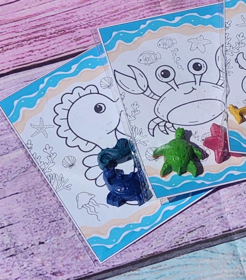 Under the Sea Crayon Party Favors | Ocean Crayons | Kids Birthday Favor ...