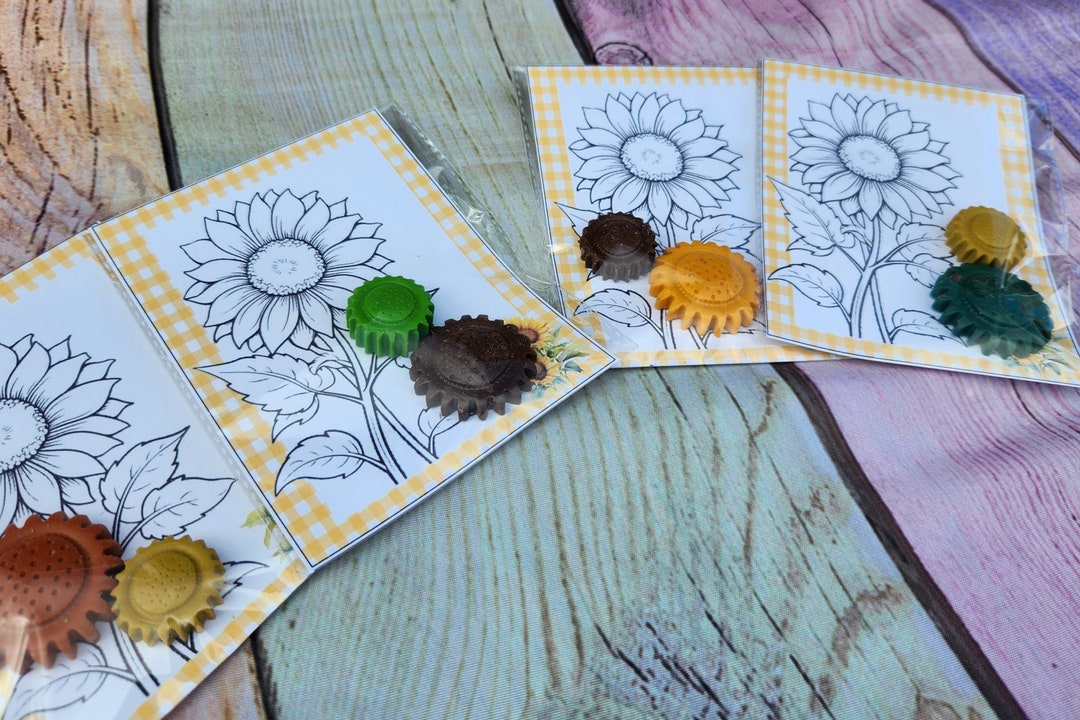 Sunflower Coloring Kits L Sunflower Crayons L Party Favors L Birthday ...