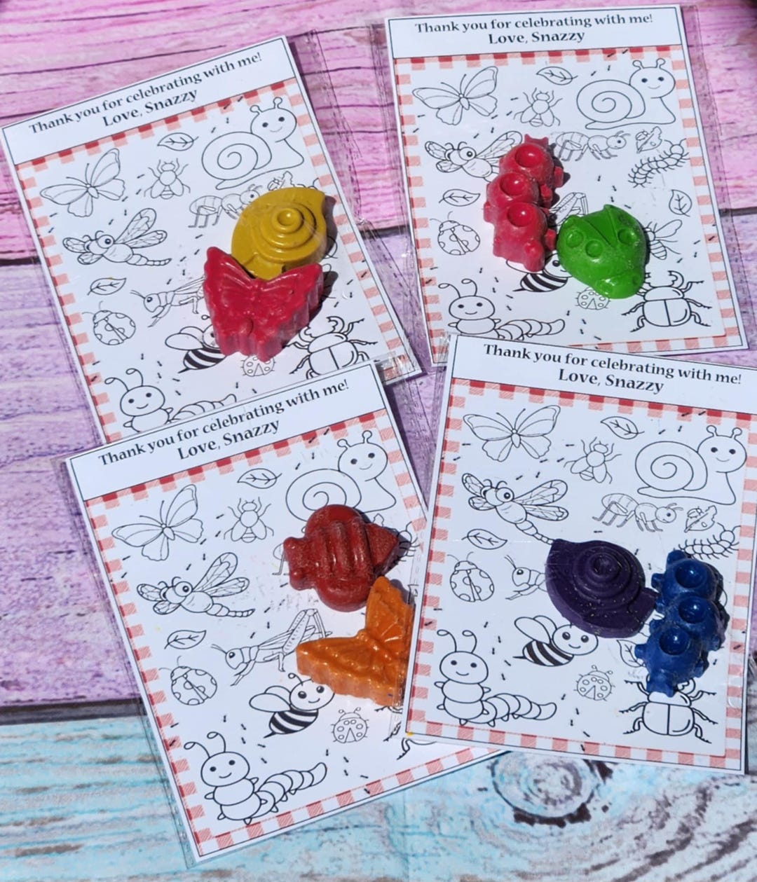 Bug Birthday Party Favors | Bug Crayon Set With Coloring Card | Insect ...