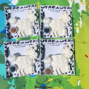 Cow Paint Kit Party Favor, Farm Birthday Craft, Barnyard Kids Activity ...