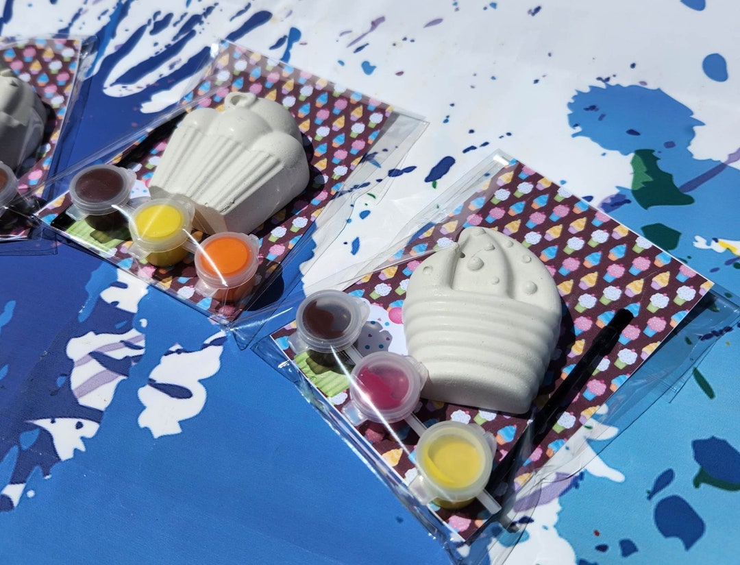 Cupcake Plaster Paint Kit Party Fillers Painting Class Gift DIY Paint ...