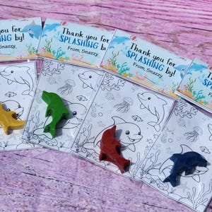 Dolphin Coloring Kits , Party Favors, Christmas Party, Crayon Names ...
