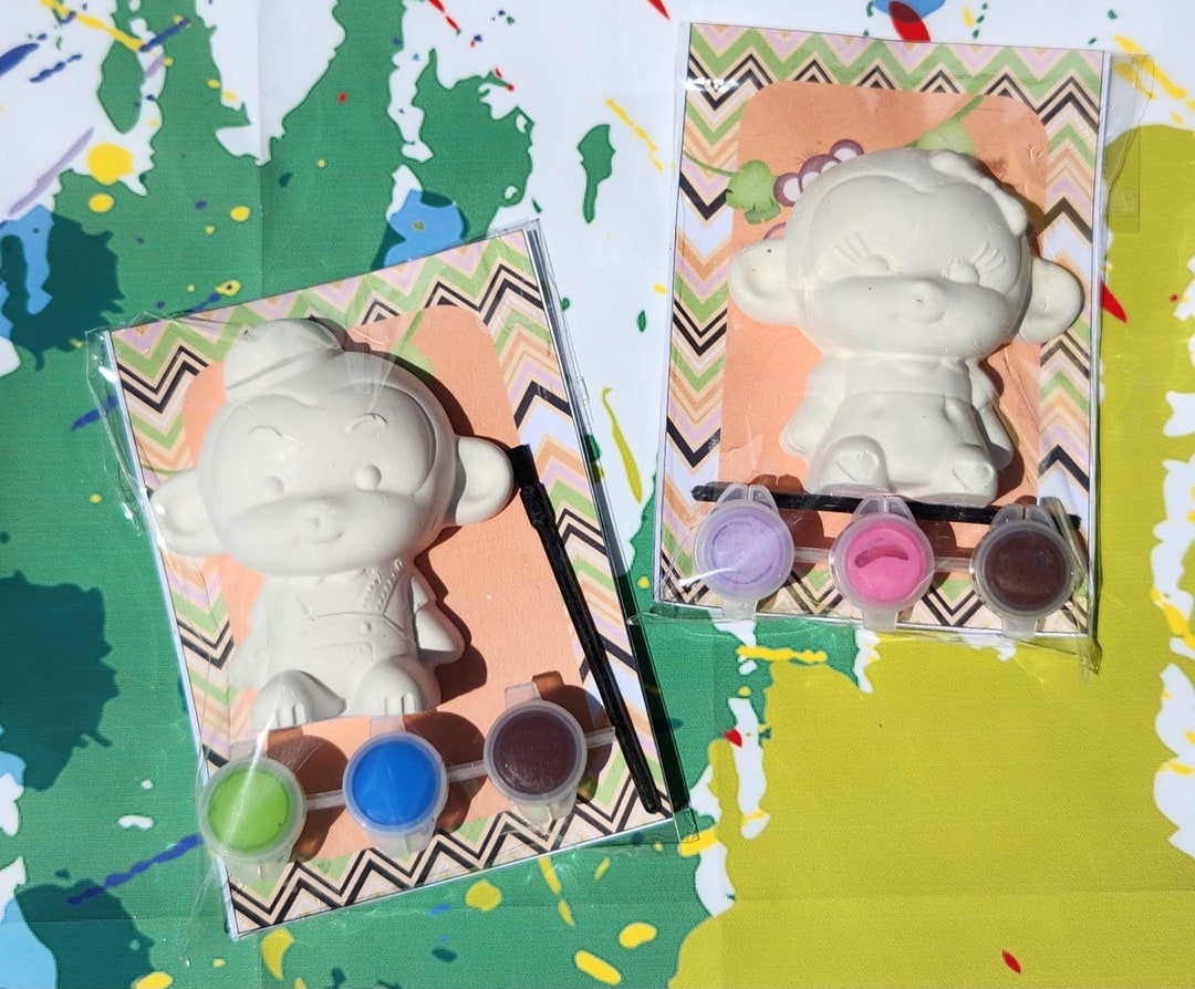 Monkey Paint Kit: Birthday Party Favors With Brush & 3 Paints - Etsy
