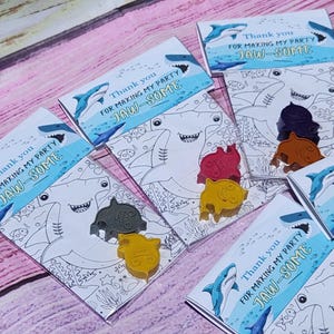 Shark Crayon Party Favors – Mini Coloring Kits for Kids – Shark ...