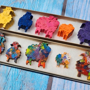 Sheep Themed Coloring Party Favors , Personalized Crayons, Lamb Crayons ...