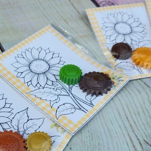 Sunflower Coloring Kits L Sunflower Crayons L Party Favors L Birthday ...