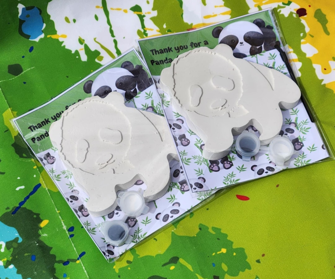 Panda Plaster Paint Kits L Panda Party Favors| Cute Kids Art Activity ...